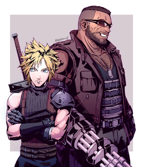 Cloud Strife And Barret Wallace Final Fantasy And 2 More Drawn By