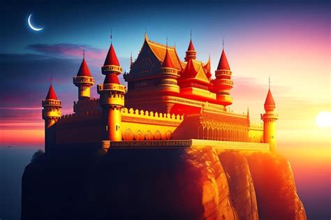 Premium Ai Image Abstract Kingdom Of Heaven Palace In The Sky Castle
