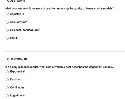 Solved What Goodness Of Fit Measure Is Used For Assessing