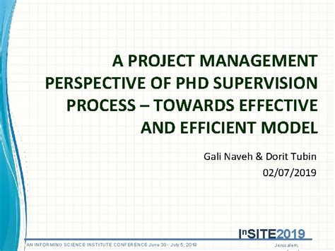 A Project Management Perspective Of Phd Supervision Process