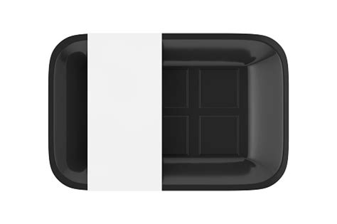 당신의 디자인을 위한 빈 레이블이 있는 빈 검은 색 플라스틱 음식 콘테이너 콘테이너 물자 포장 3d 렌더링 0명에 대한 스톡 사진 및 기타 이미지 Istock
