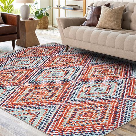 Neatiip Washable Bohemian 8x10 Area Rug Suitable For