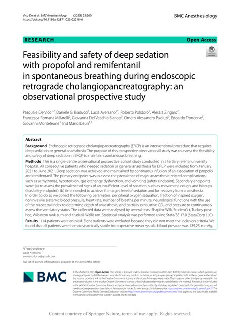 Pdf Feasibility And Safety Of Deep Sedation With Propofol And