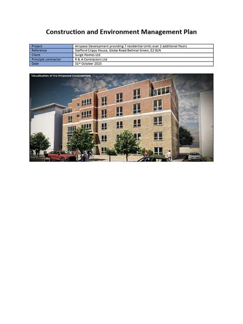 Construction Management Plan For Residential Units Pdf Occupational