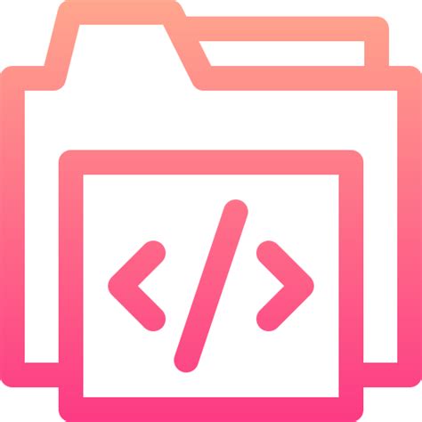 coding basic gradient lineal color icon