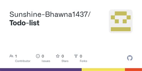 Todo List Todolist Html At Main Sunshine Bhawna1437 Todo List GitHub