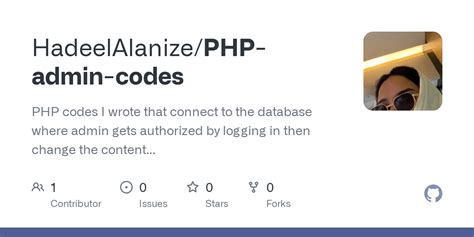 Github Hadeelalanizephp Admin Codes Php Codes I Wrote That Connect