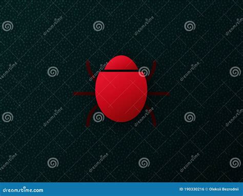 Program Bug Code Red Abstract Beetle On Background Of Green Code Failure In Control System