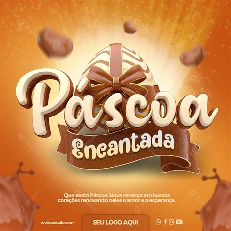 Selo D Páscoa Encantadora Para Composição PSD download Designi