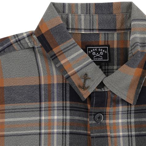 Dark Seas Summit Flannel Shirt Greyblack Tactics