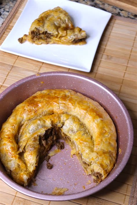 Rolled Puff Pastry With Ground Beef Cheese Filling Similar To Borek