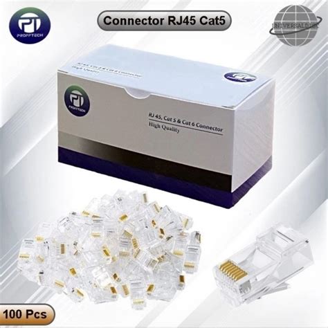 Jual Profftech Ip Link Konektor Utp Rj45 Isi 100 Cat 5e Rj 45 Shopee Indonesia
