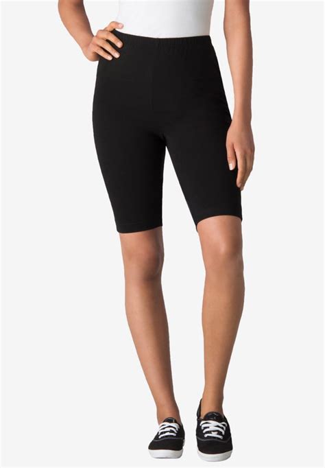 Stretch Cotton Bike Shorts For All Activities Black Woman Within