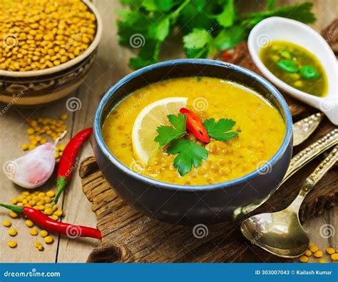 Indian Lunch Food Dal Tadaka Or Dal Fry Stock Illustration Illustration Of Bowl Butter 303007043