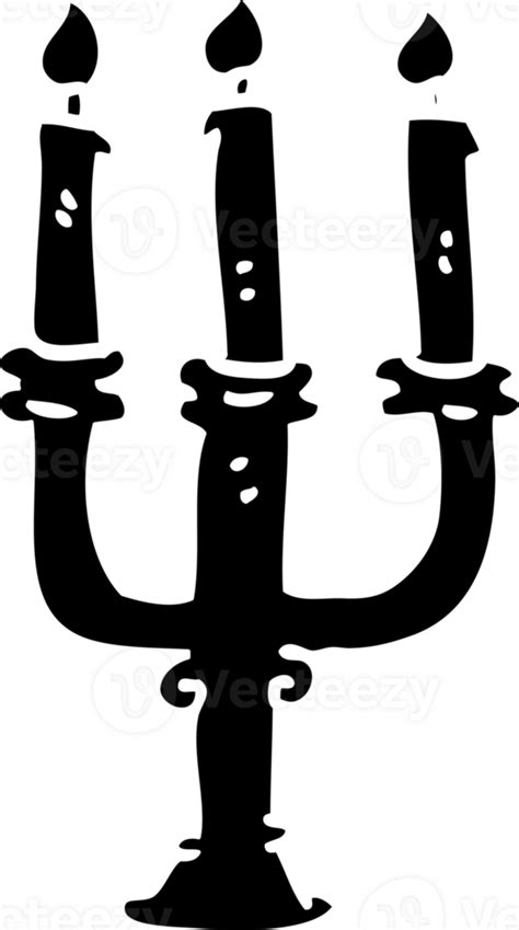 Línea Dibujo Dibujos Animados Candelero Poseedor Sólido Negro Icono