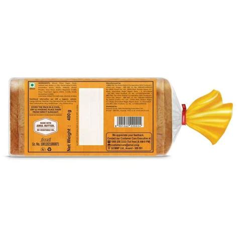 Amul Whole Wheat Bread 400 G Jiomart