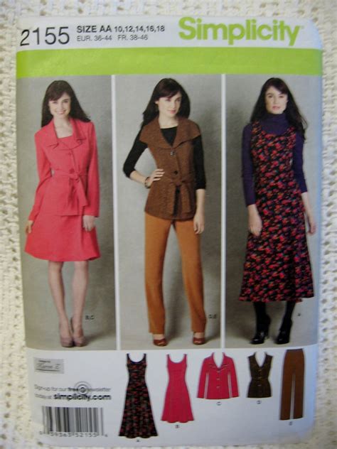 Simplicity Misses Jumper Dress Jacket And Vest Sewing Pattern Size UC FF