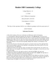 Lab Diffraction Grating Lab Bunker Hill Community College College Physics II G T