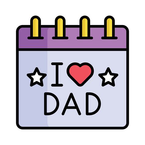 Fathers Day Calendar Vector Design Isolated On White Background