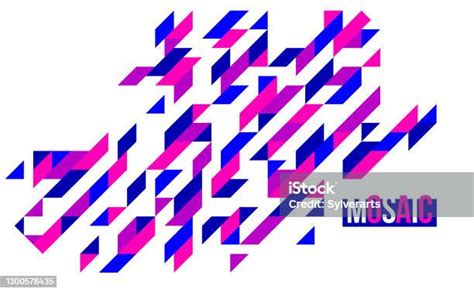 추상적인 밝은 파란색과 빨간색 모자이크 벡터 배경 예술 디자인 요소 트렌디 한 현대 스타일 그래픽 질감 패턴 아름다운 디지털 아트 0명에 대한 스톡 벡터 아트 및 기타