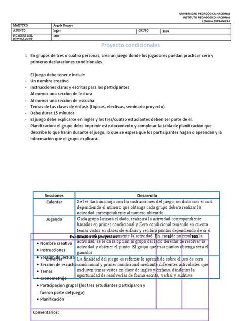 conditionals project conditionals in action español pdf