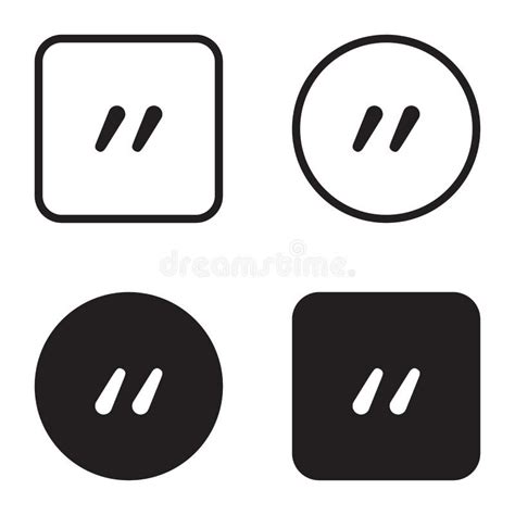 Quote Symbol Icon Set Quotation Paragraph Mark Stock Vector Illustration Of Round Bubble