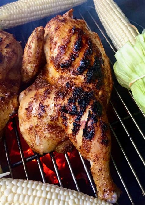 Easy Grilled Half Chicken Recipe With Dry Rub Grits And Pinecones