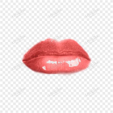 Realistic Pink Glossy Lip Lips Wallpaper Pink Kiss Sign Png Free