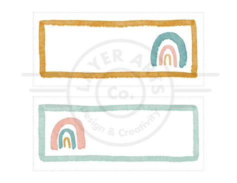 Boho Rainbow Classroom Cubby Name Tags Label Editable Themed Classroom Printable Nametags For