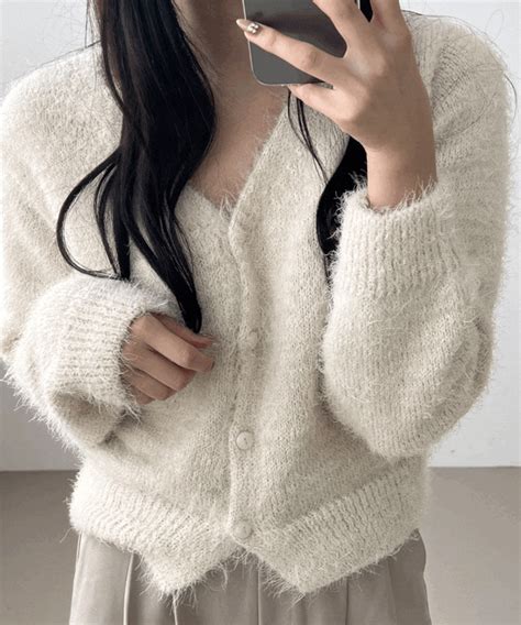 [포근부들앙고라 털빠짐x]톤다운색감 앙고라 니트 가디건 에이블리