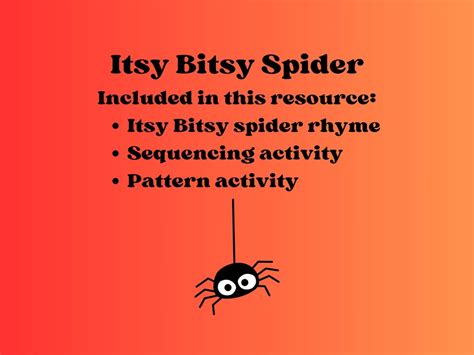 Itsy Bitsy Spider Activity Pack Etsy