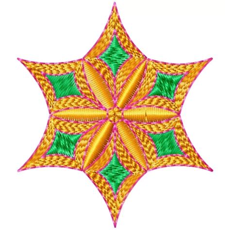 Star Floral Indian Machine Embroidery Design
