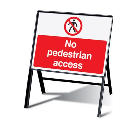 No Pedestrian Access Stanchion Sign