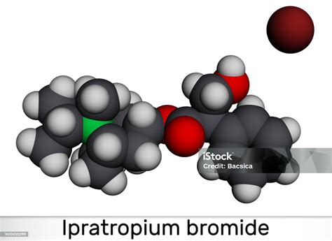 Ipratropium Bromide 분자 그것은 기관지 확장제 진경제 항 콜린 성 약물입니다 분자 모델 3d 렌더링 3차원 형태에 대한 스톡 벡터 아트 및 기타 이미지