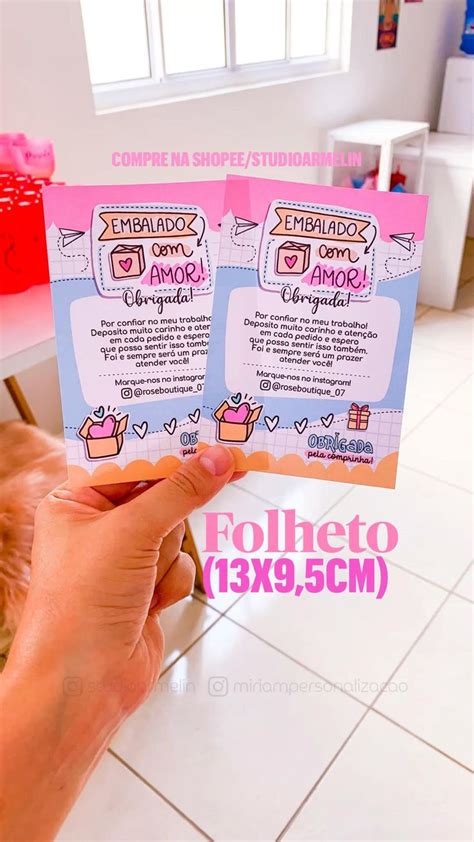 Folhetos de agradecimento obrigada pela compra temos lindos modelos disponíveis para vc