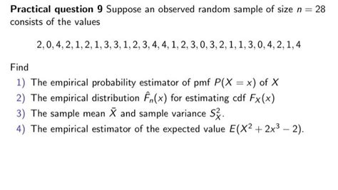 Solved Practical Question Suppose An Observed Random Chegg