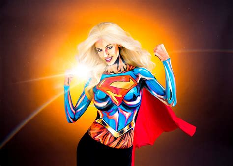 Superhero Body Paint Costumes Body Artist Turns Himself Into