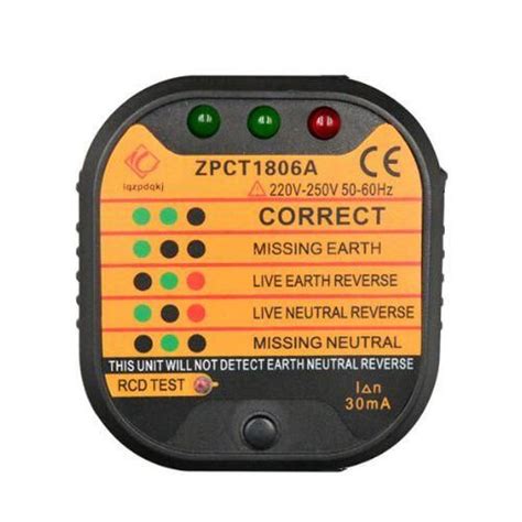Generic Electrical Socket Tester Neutral Live Earth Wire Rcd Switch Led Detector Us Best Price