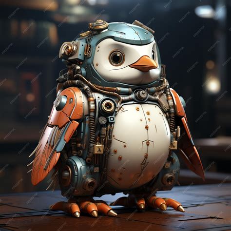 Premium Photo 3d Penguin Robot
