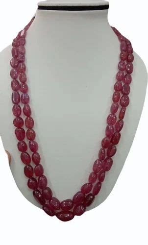 Wedding Gemstone Pink Ruby Mala At Piece In Hyderabad ID
