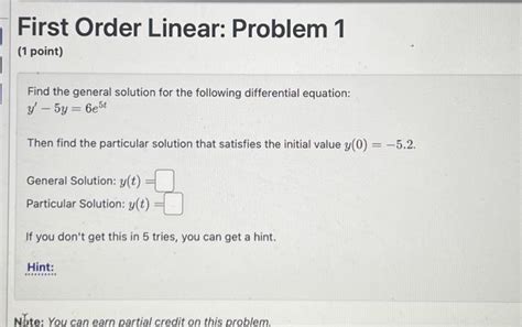 Solved Solve It In Detailsfirst Order Linear Problem Chegg