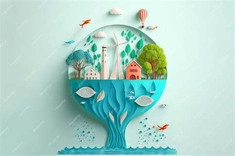 2050년까지 신재생 에너지 탄소 중립 에너지 또는 온실 가스 배출 Co2 Co2 배출 감소 개념 Generative Ai 프리미엄 사진