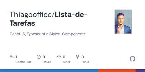 GitHub Thiagooffice Lista De Tarefas React JS Typescript E Styled Components