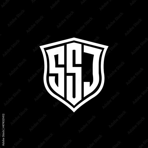 Ssj Letter Logo Design With Black Background In Illustrator Vector