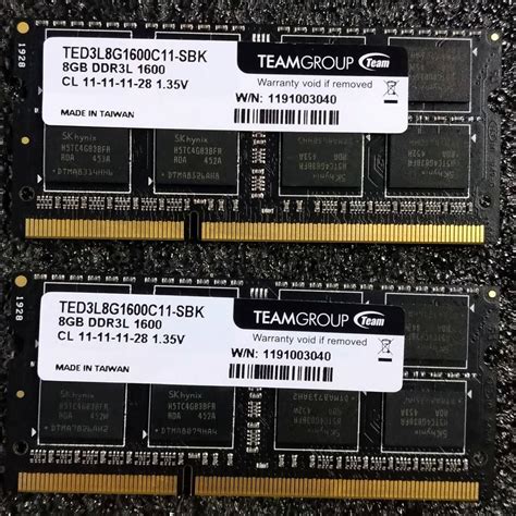 Yahooオークション Ddr3 Sodimm 16gb8gb2枚組 Team Ted3l8g1600c1