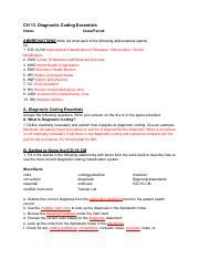 Copy Of CH Diagnostic Coding Essentials Pdf CH Diagnostic Coding Essentials Name