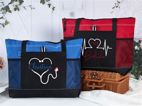 Tote Bag For Nursecustom Nurse Tote Bagnurse Canvas Tote Etsy