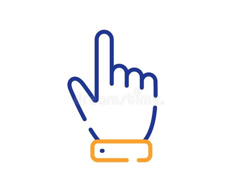 Cursor Line Icon Vector Symbol In Modern Flat Style On White