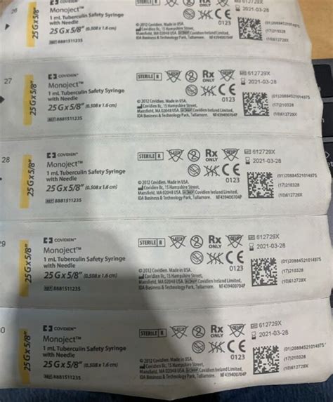 New Covidien 8881511235 Covidien Monoject 1 Ml Tuberculin Safety