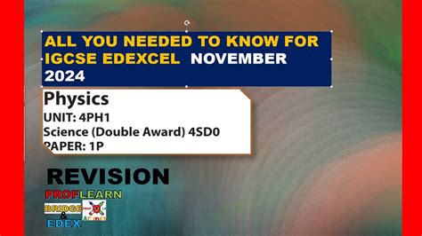 Igcse Edexcel Physics Paper 1 November 2024 Youtube